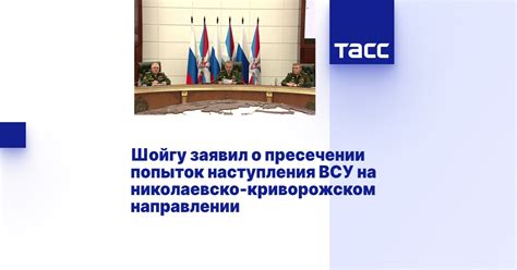 Шойгу заявил о пресечении попыток наступления ВСУ на николаевско криворожском направлении