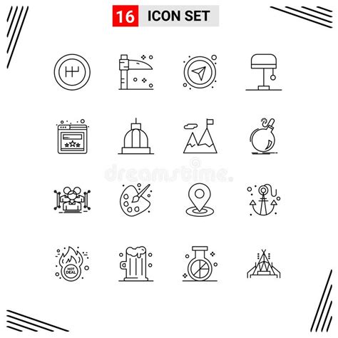 16 Universal Outline Signs Symbols Of Building Architecture Navigational Website Browser