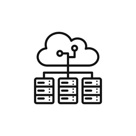 Data Center Configuration Icon Logo Outline Vector Image