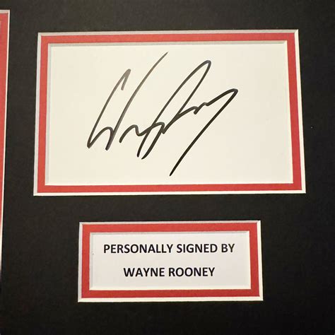 Signed Wayne Rooney Manchester United Mounted Photo Card Presentation