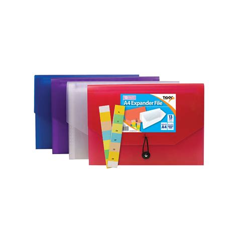 A4 Expanding File 13 Pocket 4 Assorted Colours PK4 Wholesale Stationery Supplies