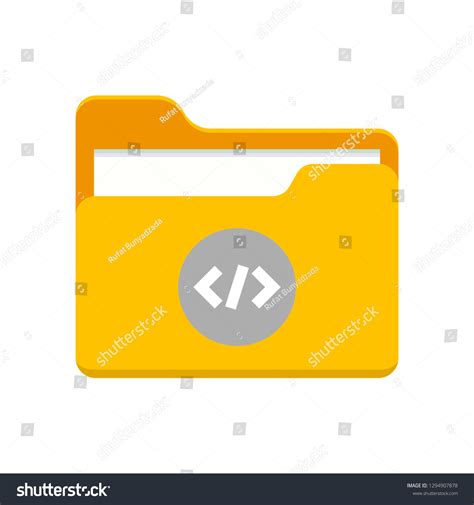 Folder Code Icon Stock Vector Royalty Free 1294907878 Shutterstock