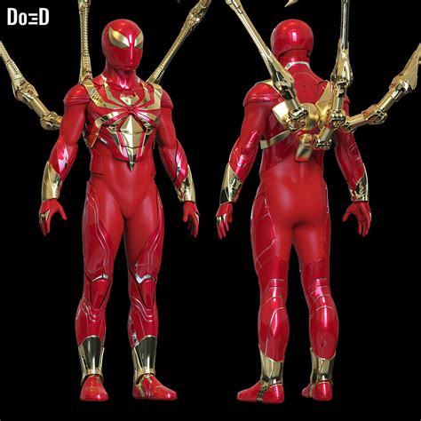 Iron Spider Red And Gold Spider Man With Waldoes 3d Printable Model