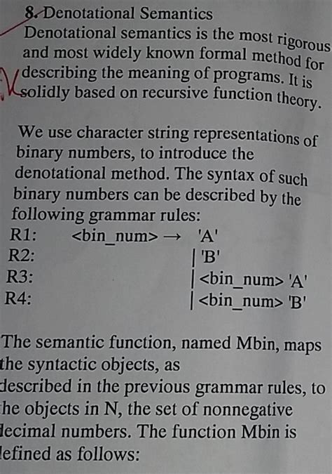 Denotational Semantics Is The Most Rigorous And Most Chegg