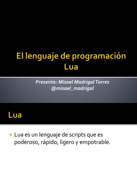 El Lenguaje De Programacion Lua Pdf Pdf Lenguaje De Programación