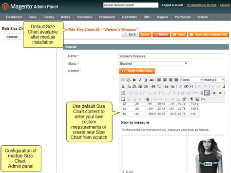 magento size chart v1 x overview plumrocket documentation