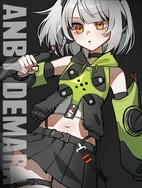 Safebooru 1girl Anby Demara Bare Shoulders Black Gloves Black Skirt