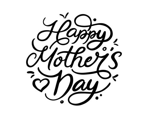 Happy Mothers Day Vector Lettering Mothers Day Calligraphy Card