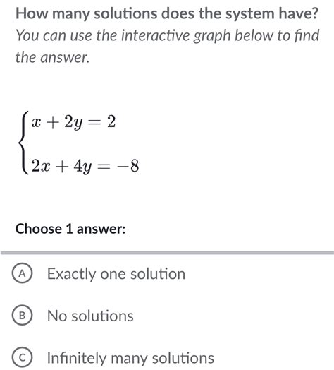 Solved How Many Solutions Does The System Have You Can Use The Interactive Graph Below To Find