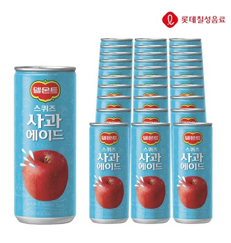 델몬트 스퀴즈 사과에이드 240ml X 30개 과즙음료 과채음료 델몬트주스 착즙 비타민 사과 음료수 티몬