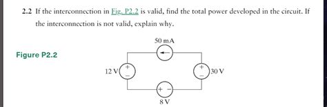 Solved 2 2 If The Interconnection In Fig P2 2 Is Valid