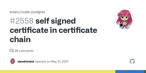 Self Signed Certificate In Certificate Chain · Issue 2558 · Briancnode Postgres · Github