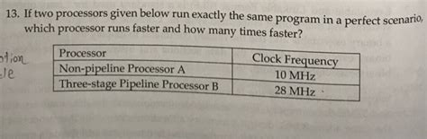 Solved If Two Processors Given Below Run Exactly The Same