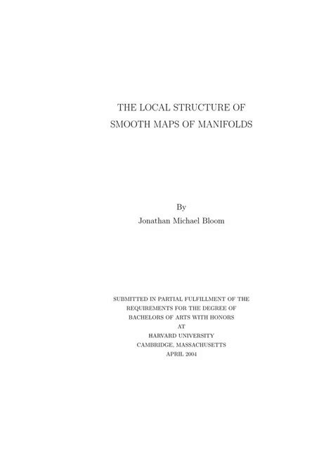 Pdf The Local Structure Of Smooth Maps Of Manifolds Dokumen Tips