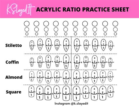 Acrylic Ratio Practice Sheet Etsy Artofit