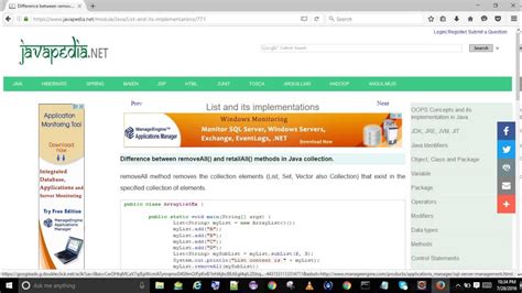 Difference Between Removeall And Retailall Methods In Java Collection Youtube