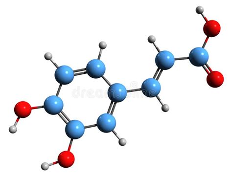 3d Image Of Caffeic Acid Skeletal Formula Stock Illustration