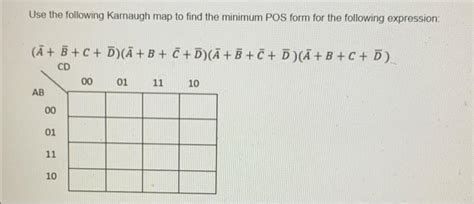 solved use the following karnaugh map to find the minimum