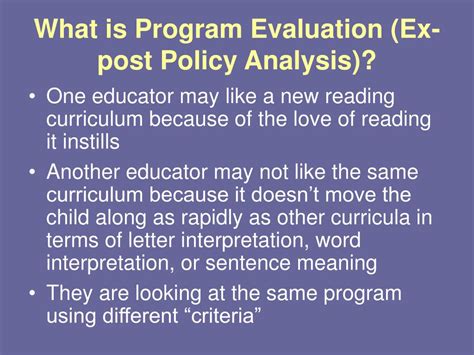 Ppt Introduction To Program Evaluation Ex Post Policy Analysis