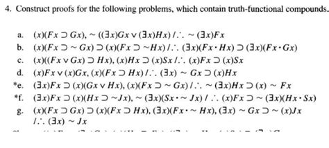 Solved Construct Proofs For The Following Problems Which Chegg