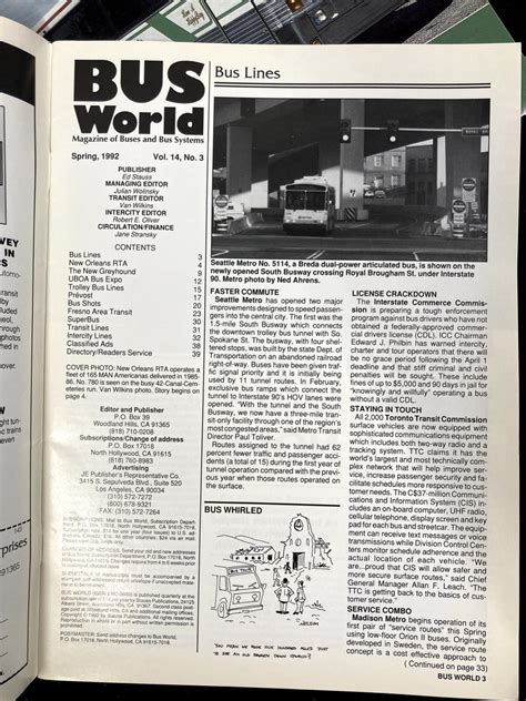 Bus World Magazine Of Buses And Bus Systems Lot Of 4 Vol 14 Issues 1 4
