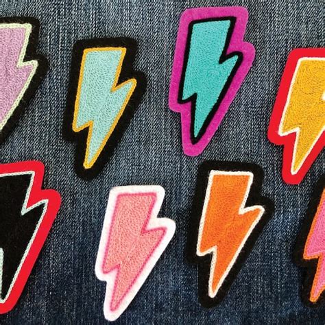 Lightning Bolt Patch Etsy Lightning Bolt Patch Etsy