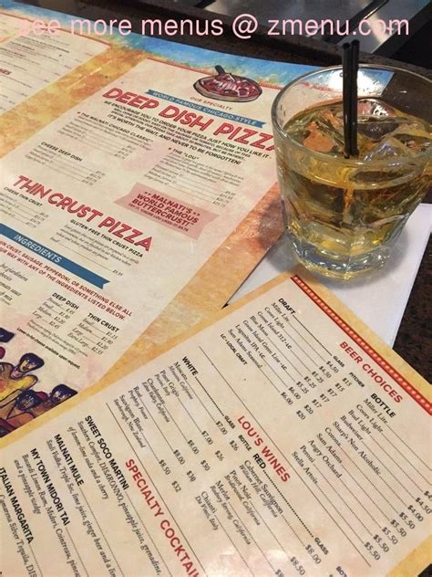 Menu At Lou Malnatis Pizzeria Schaumburg 357 S Barrington Rd