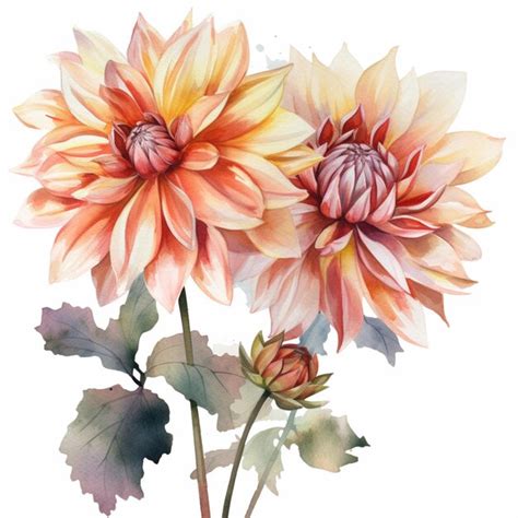 Premium Ai Image There Are Two Flowers That Are On A Stem With Leaves