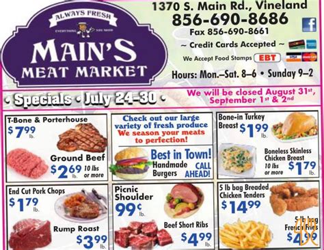Mains Meat Market Aus Vineland Speisekarte