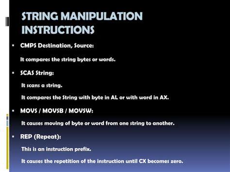 Instruction Set Of 8086 Microprocessor Pptx Programming Languages