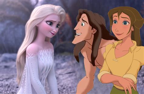 Elsa Talks To Tarzan And Jane Porter By Jakeysamra On Deviantart