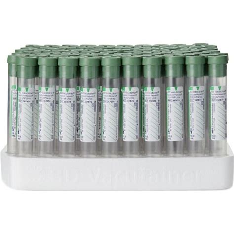 Bd Vacutainer Lithium Heparin Tube 10ml 16mm X 100mm 367526 Box 100