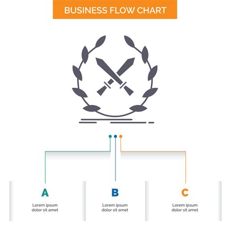 Battle Emblem Game Label Swords Business Flow Chart Design With 3