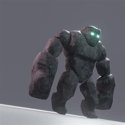Stone Golem Low Poly 3d Model 3d Model 5 Blend Skp Obj Dae Fbx