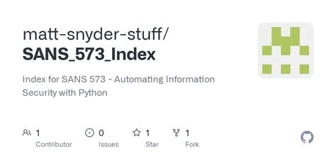 Github Matt Snyder Stuffsans573index Index For Sans 573