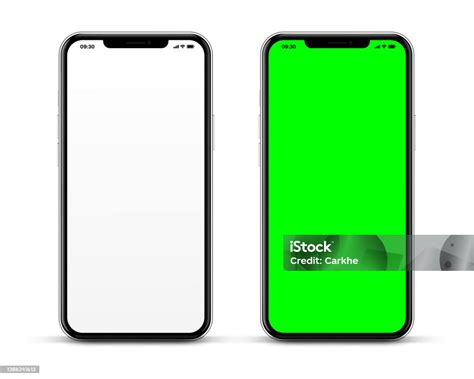 녹색 크로마 키 터치 스크린3d 고품질 벡터 스마트 폰 모형 프리젠 테이션 템플릿에 대한 매우 현실적인 모바일 장치 Ui Ux 모형 빈 화면이 분리된 핸드폰 프레임입니다 0