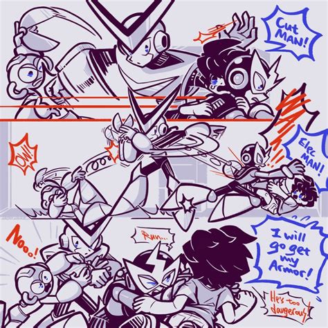 Mega Man Quick Man Cut Man And Elec Man Mega Man And 1 More Drawn