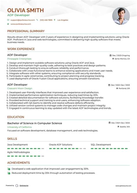 10 ADF Developer Resume Samples Templates For 2025