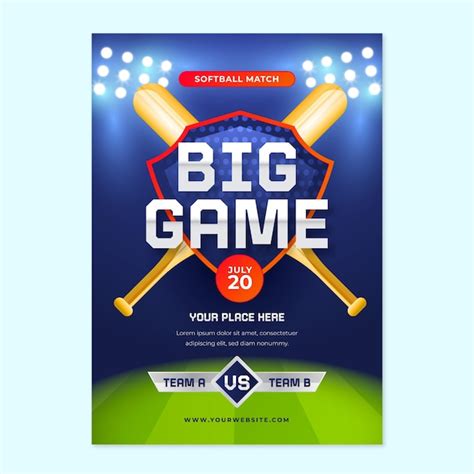 Premium Vector Softball Poster Template Design