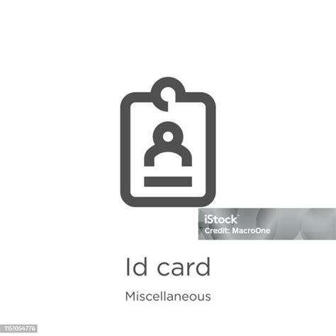 기타 컬렉션에서 Id 카드 아이콘 벡터입니다 얇은 라인 Id 카드 개요 아이콘 벡터 일러스트 레이 션입니다 웹 사이트 디자인 및 모바일 앱 개발을 위한 개요 얇은 라인 Id
