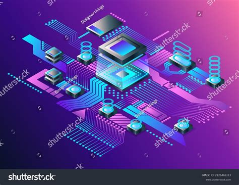 Electronic Cpu Digital Chip Abstract Computer Stock Vector Royalty Free Shutterstock