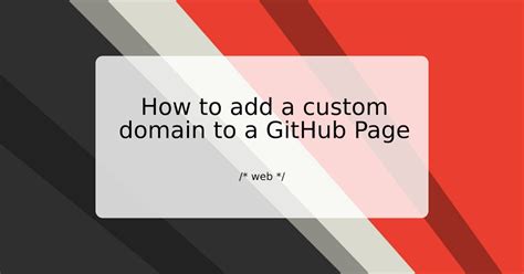 how to add a custom domain to a github page