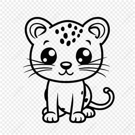 아이 개요 스케치를위한 귀여운 치타 작은 고양이 그림 색칠 벡터개요 예술머리카락 Png 일러스트 무료 다운로드 Lovepik