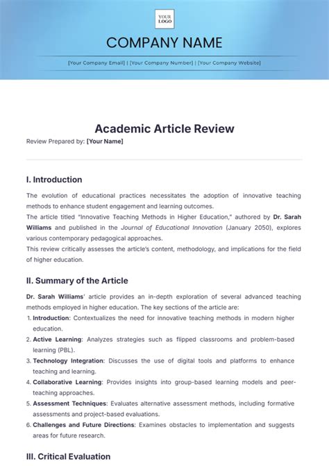 Free Literature Review Templates Edit Online And Download