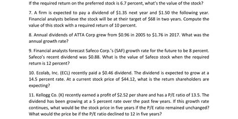 Tutorial 7 Bond And Stock Valuation