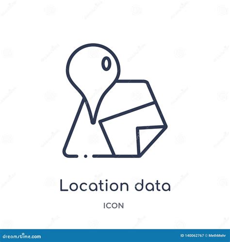 Linear Location Data Icon From Maps And Locations Outline Collection Thin Line Location Data