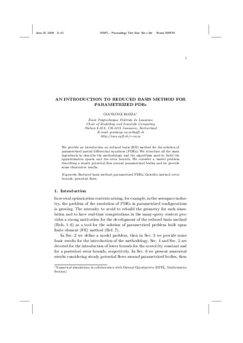 Pdf An Introduction To Reduced Basis Method For Parametrized Pdes