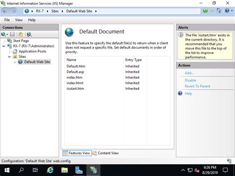Windows Server 2019 IIS Use Default Web Site Server World