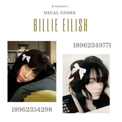Decal Codes Billie Eilish Roblox Image Ids Coding Pic Code