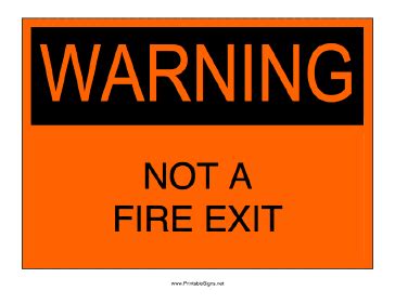 Printable Not A Fire Exit Sign
